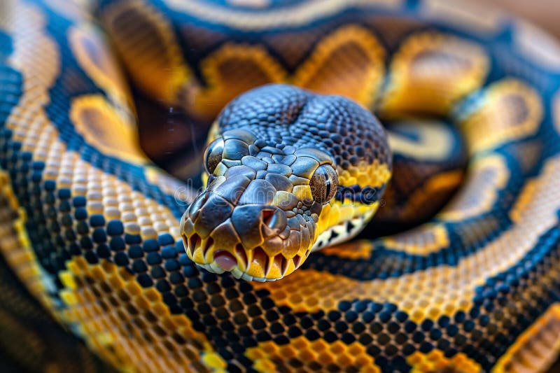 Closeup of a Python Snake stock illustration. Illustration of biology ...
