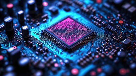 Close-up View of Quantum Processor Chip. Superconducting Qubits, Quantum Computing Architecture ...