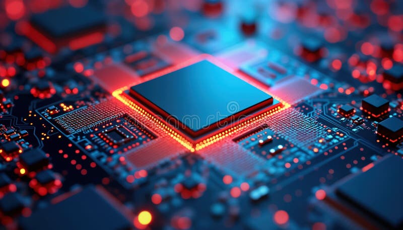 Close-up View of Quantum Processor Chip. Superconducting Qubits, Quantum Computing Architecture ...