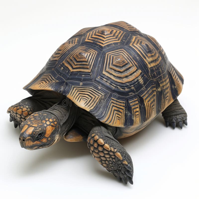 Radiated Tortoise on a White Background Stock Photo - Image of creature ...