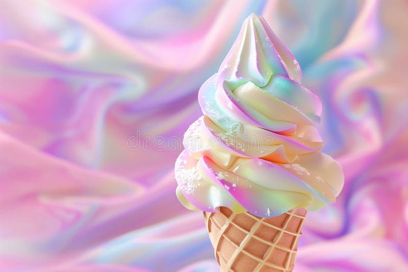 Close Up View of Rainbow Colored Ice Cream. by Generative Ai Stock ...