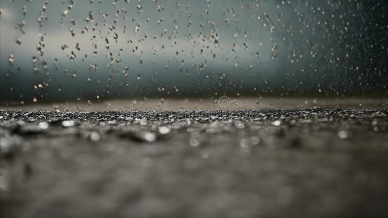Raindrops on Ground stock video. Video of ground, closeup - 347232283