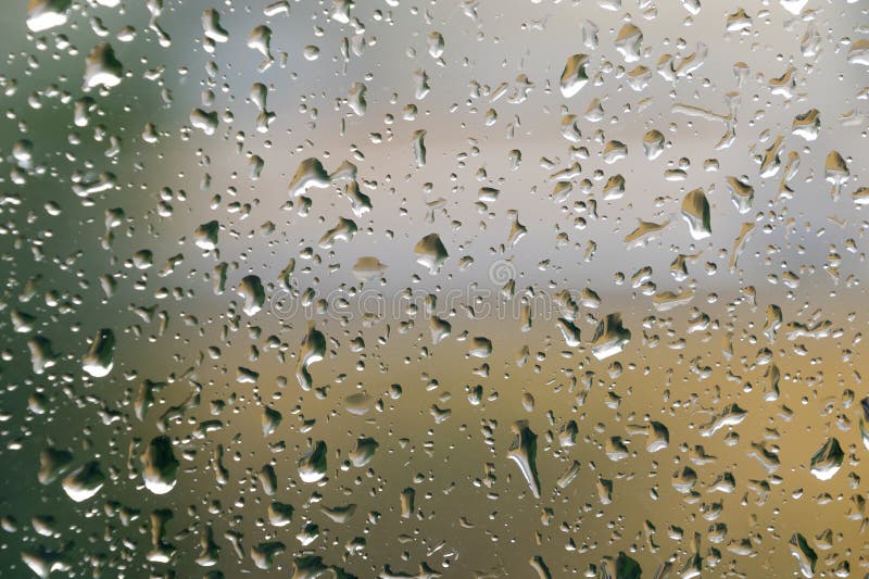 Close-up View of Raindrops on a Window after a Rainstorm Stock Photo ...