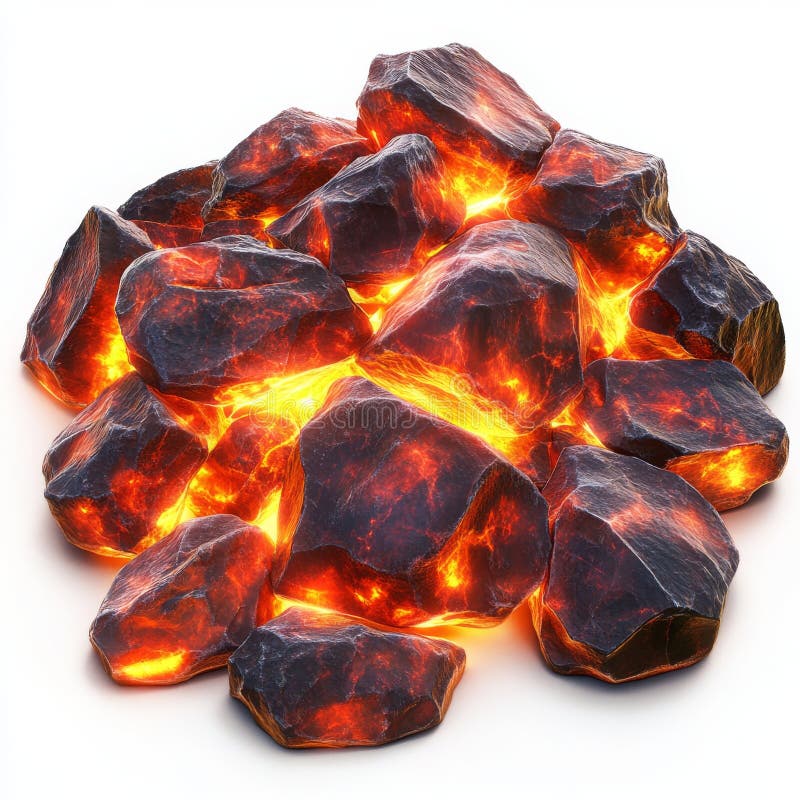 A Close-up View of a Raw Sample of Black Lava Stone Stone on a ...