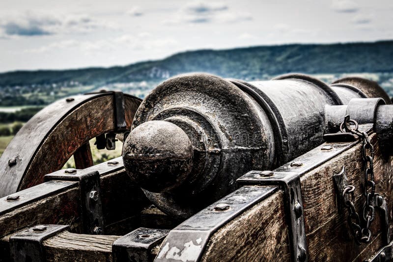 Rear Part of Rustic Medieval Cannon Stock Image - Image of fighting ...
