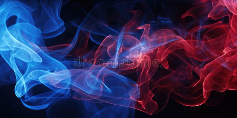 Close Up View of Red and Blue Smoke. Perfect for Adding a Vibrant and ...