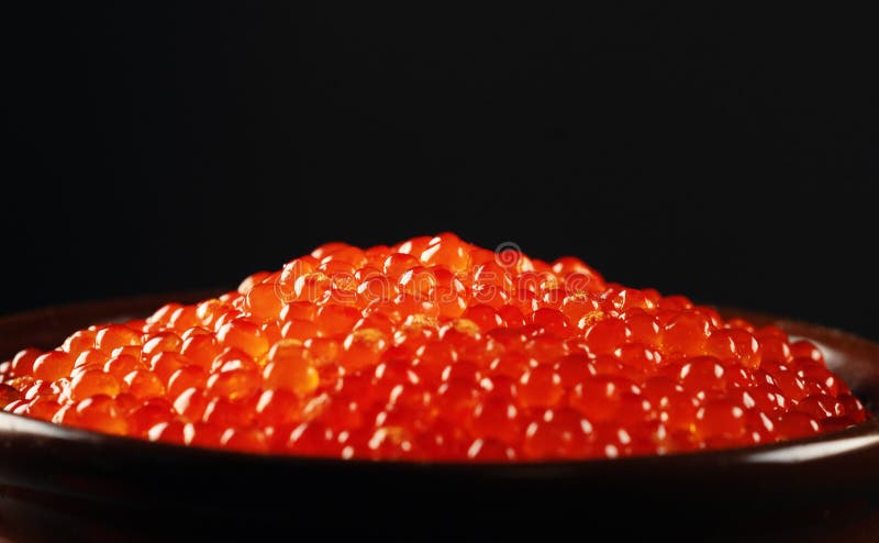 Close-up View of Red Caviar in Pot. Stock Image - Image of natural ...