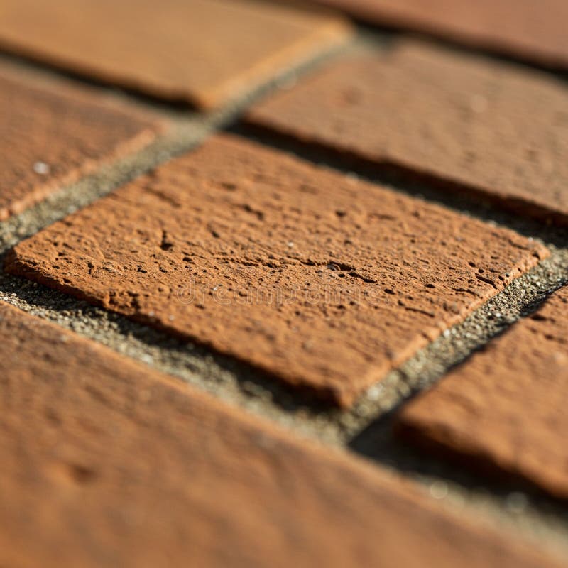 Close-up View of Red Clay Paving Bricks Laid in a Grid Pattern. the ...