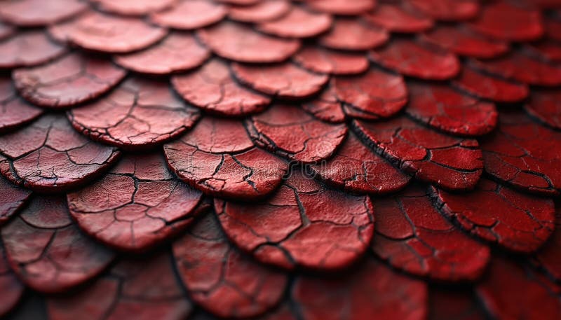 Close-up View of Red Dragon Scales. Textured Design with Cracks, Ridges ...