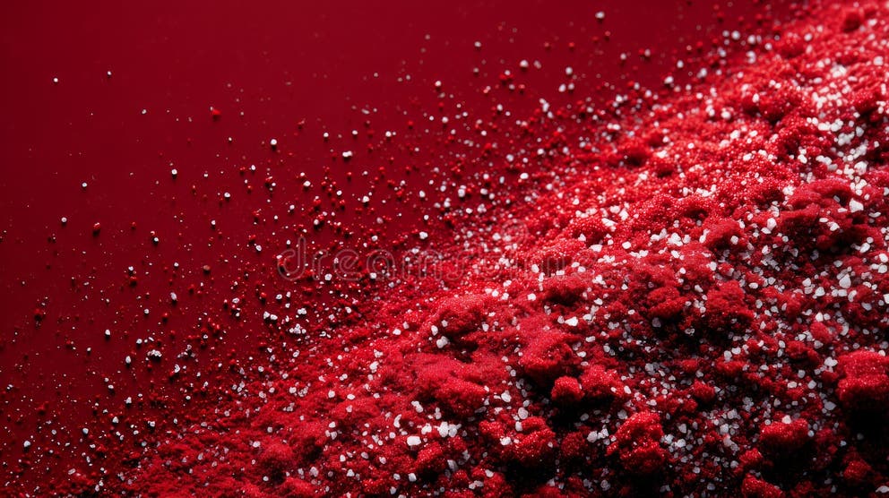 Close-Up View of Red Granular Texture Transitioning To White Stock ...