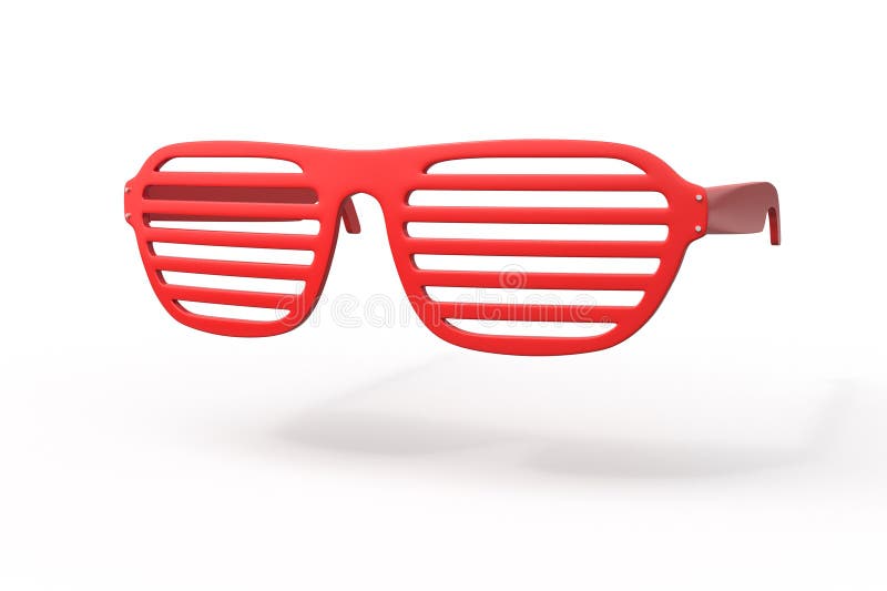 Close Up View of Red Shutter Shades on White Stock Photo - Image of ...
