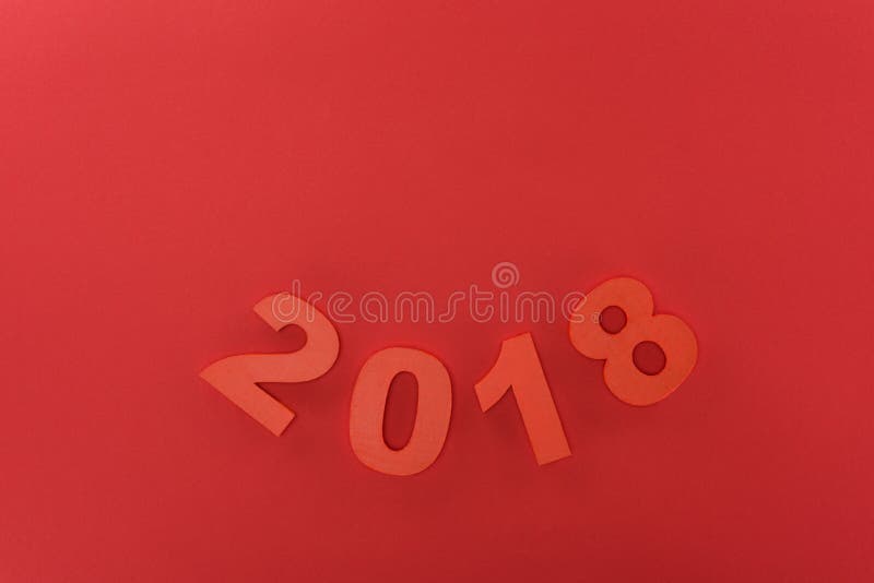 Close Up View of Red 2018 Sign Stock Image - Image of greeting ...