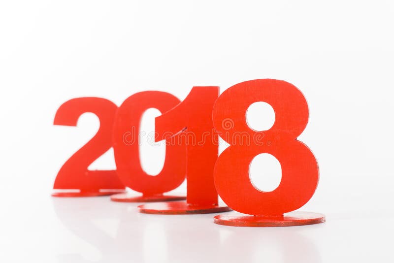 Close Up View of Red 2018 Sign Stock Illustration - Illustration of ...