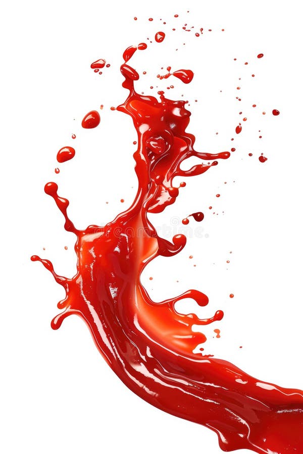 A Close-up View of a Red Substance Spilled on a White Surface Stock ...