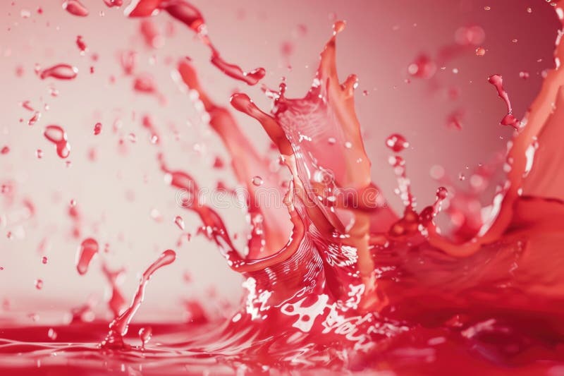 A Close-up View of a Red Substance Splattered on a Red Surface Stock ...