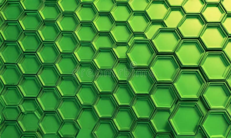 Close-up View Repeating Pattern Green Hexagonal Shapes, Creating ...