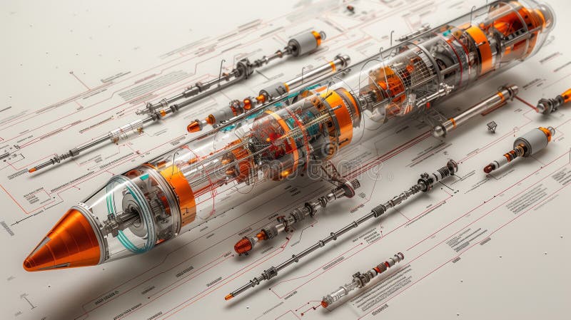 Cross Section View of a Reusable Rocket Showing Internal Design and ...