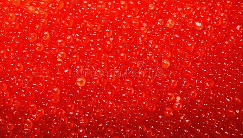 Bright Red Fish Roe Glistens Under Soft Light Showcasing Vibrant ...