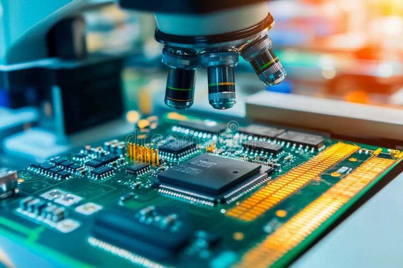 Exploring Intricate Circuits Under a Microscope in a Modern Laboratory ...