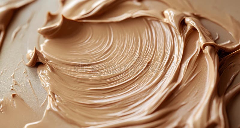 Creamy Beige Foundation Applied on a Surface Showcasing Texture and ...