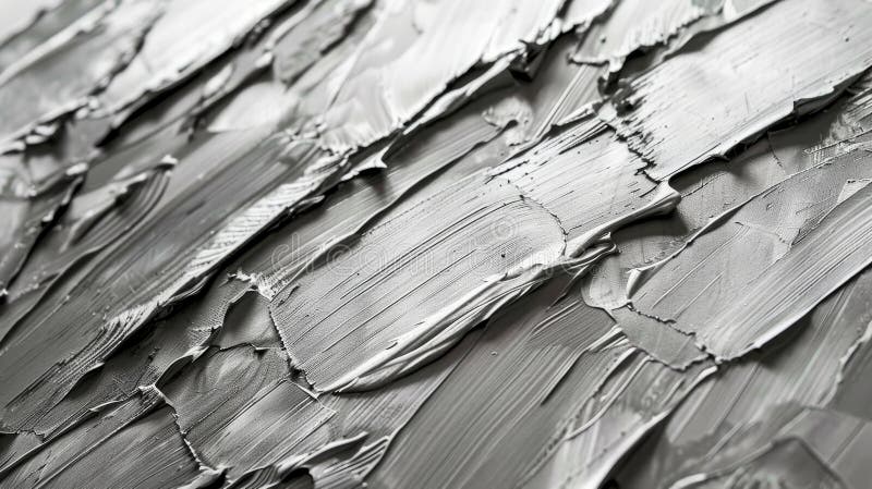 A Close-up View Reveals a Textured Surface of Silver Paint with Dynamic ...