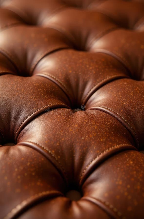 Brown Leather Upholstery Creating Luxurious Tufted Pattern Stock Photos ...
