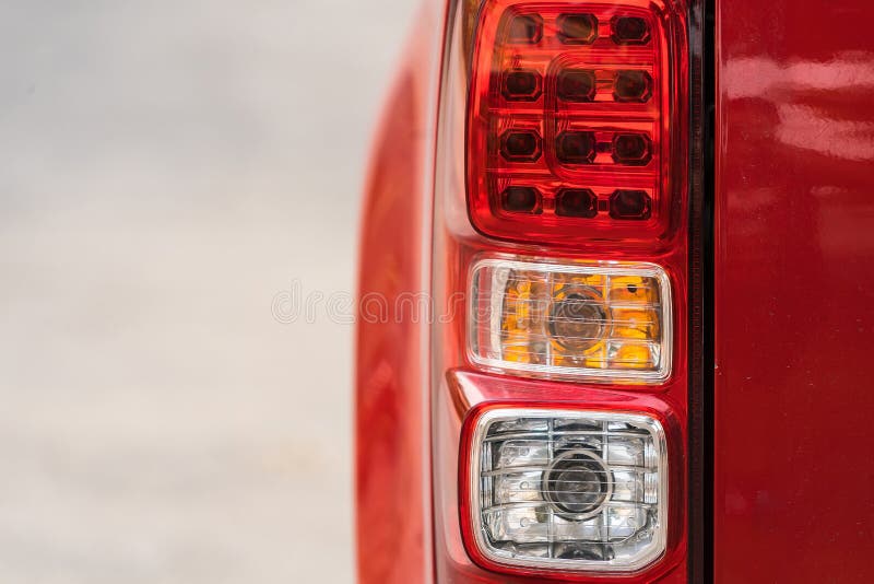 Close-up View of a Right Side Car Tail Light Lamp Mounted on the Back ...