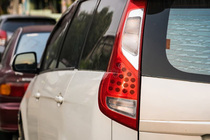 Close-up View of a Right Side Car Tail Light Lamp Mounted on the Back ...