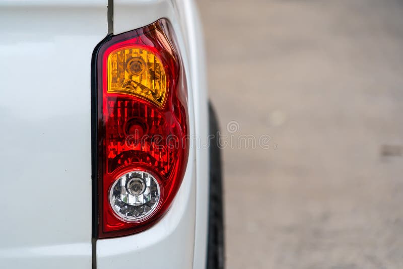 Close-up View of a Right Side Car Tail Light Lamp Mounted on the Back ...