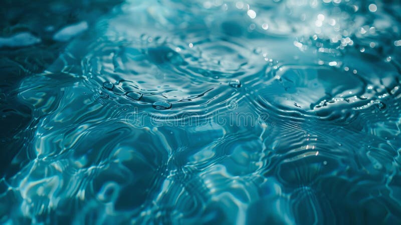 Close-up View of Rippling Water Surface in a Serene Pool during ...