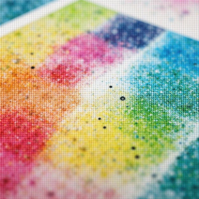 Close-up View of Risograph-printed Image, Showing Dot Pattern and Ink ...