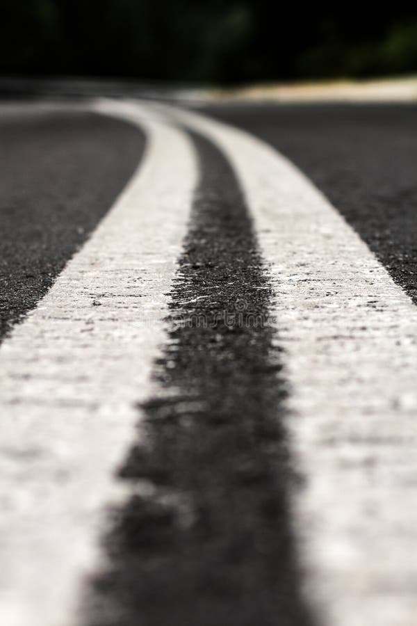 Close Up View of Road Lane Markings Stock Image - Image of transport ...