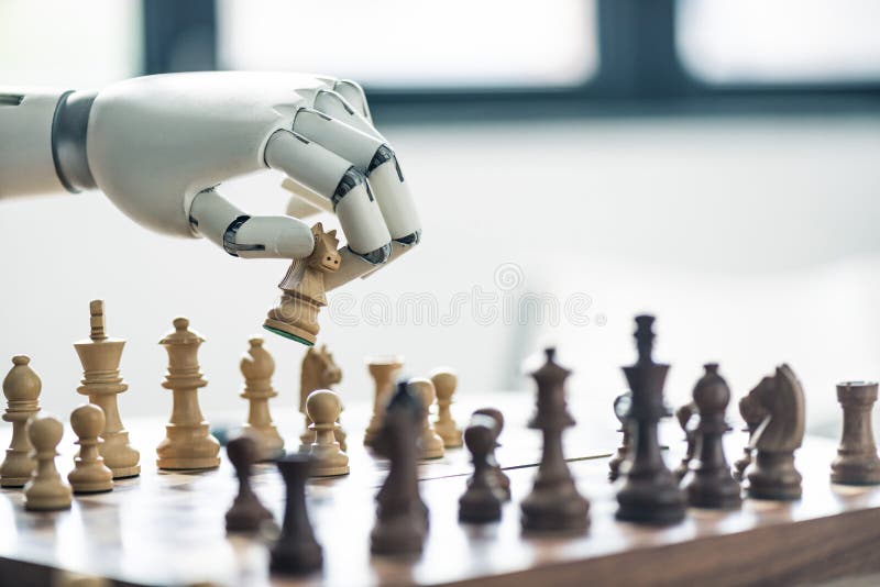 Close-up View of Robot Playing Chess, Stock Photo - Image of focus ...