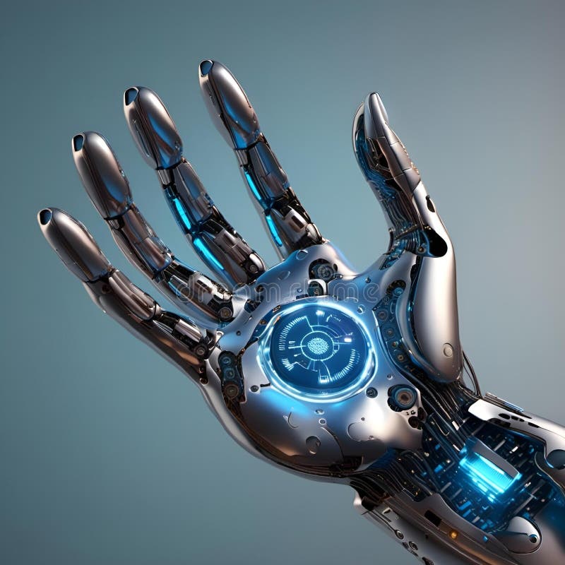 A Close Up View of a Robotic Hand and Finger on the Left Stock ...