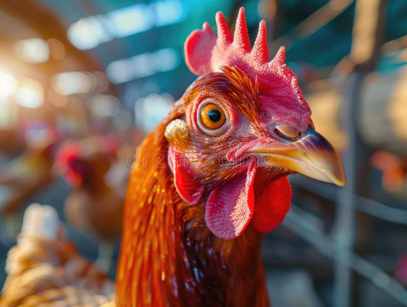 Rooster Head Cage stock photo. Image of bird, chicken - 377265822
