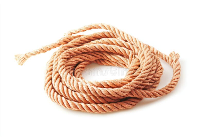 A Close-up View of a Rope Lying Flat on a White Surface Stock Photo ...