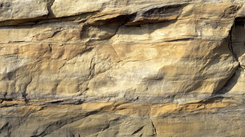 Close-up View of a Rough, Textured Sandstone Cliff Face Stock ...