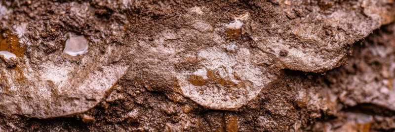 Close-up View of Rough Textured Wet Mud and Clay Surface with Water ...