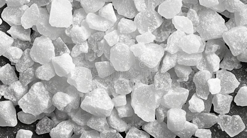 A Close-Up View of Rough, White Rock Salt Crystals Stock Illustration ...