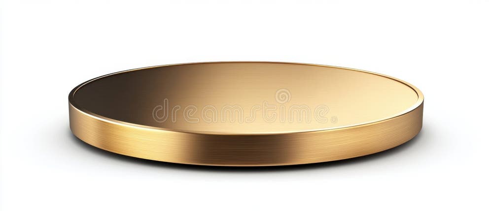 Round Gold Disc on White Background Stock Illustration - Illustration ...