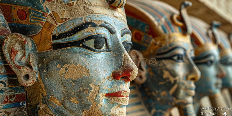Ancient Egyptian Pharaohs Statues. Created by Generative Artificial ...