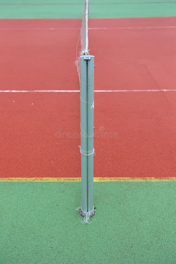 Close Up View of a Rubber Broken Tennis Net. Untidy Land Stock Photo ...