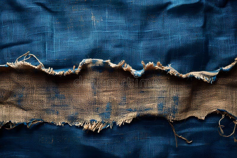 Rustic Textured Burlap and Blue Fabric, Ripped Textile Design for Craft ...