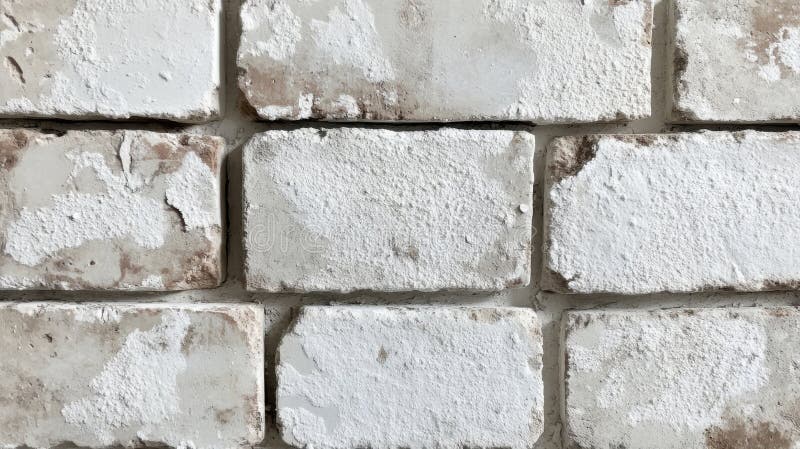 Close Up View Rustic White Brick Wall Texture Showcasing Rough Masonry ...