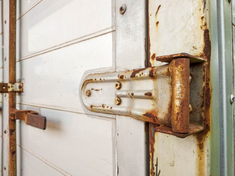 Rusty Old Cargo Container Doors Stock Image - Image of aluminum, house ...