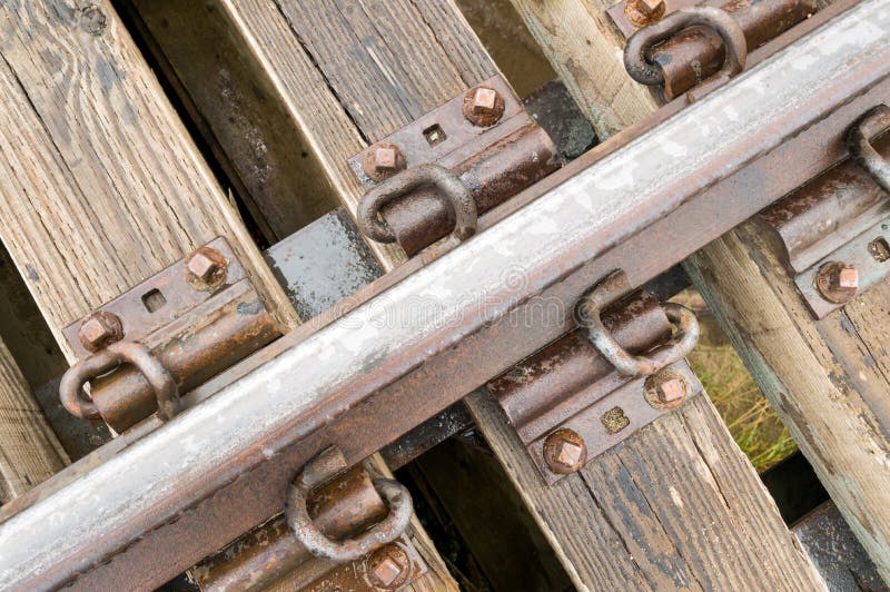 Rusty Railroad Tracks stock image. Image of curving, desolate - 7285065