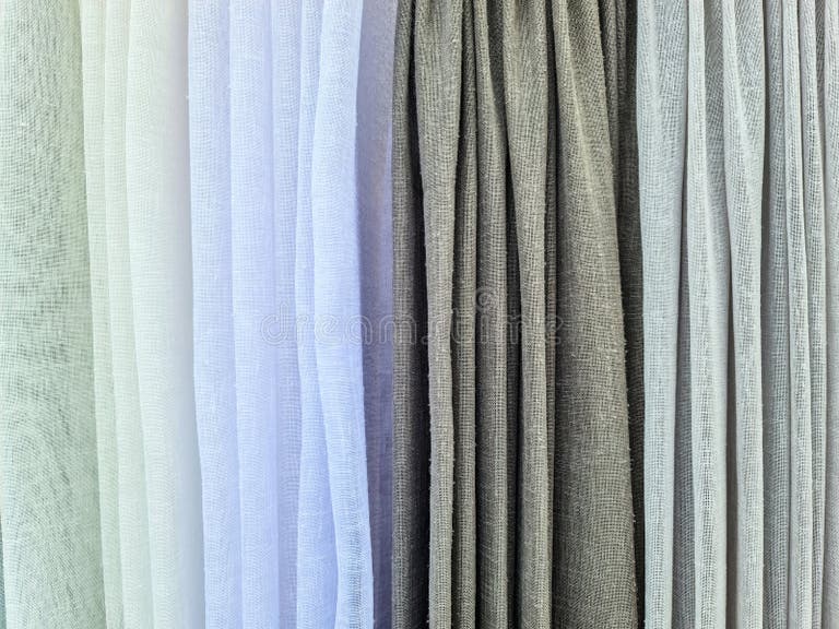 Close Up View on Samples of Cloth and Fabrics in Different Colors Stock ...