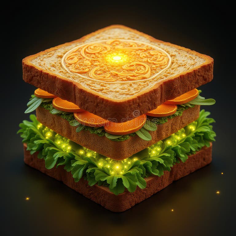 A Close-up View of a Sandwich in Three Stages of Assembly, Against an ...