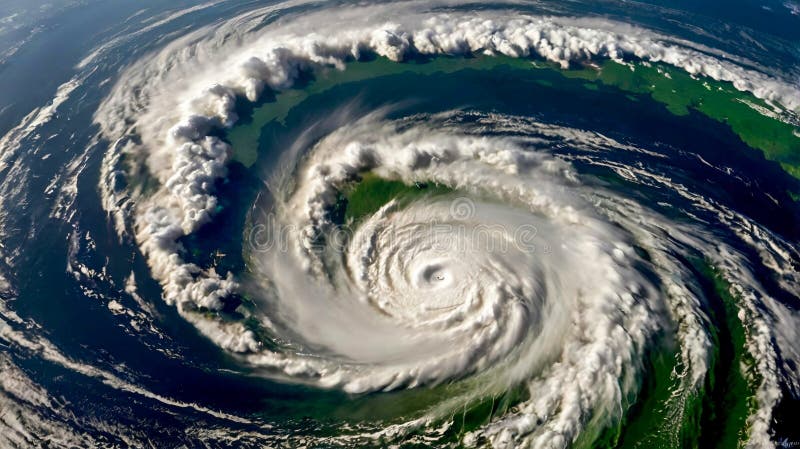 Close-up View from Satellite, a Huge Storm Over the Earth Stock ...