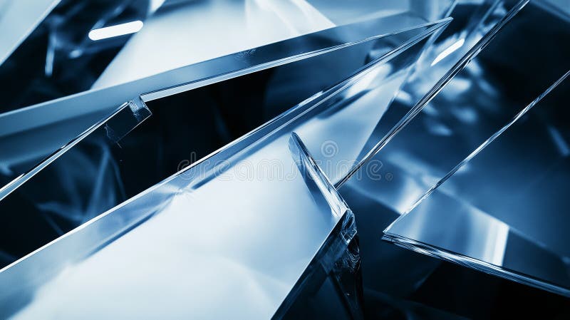 Close Up View of a Sculptural Acrylic Table with Sharp Edges and Glossy ...